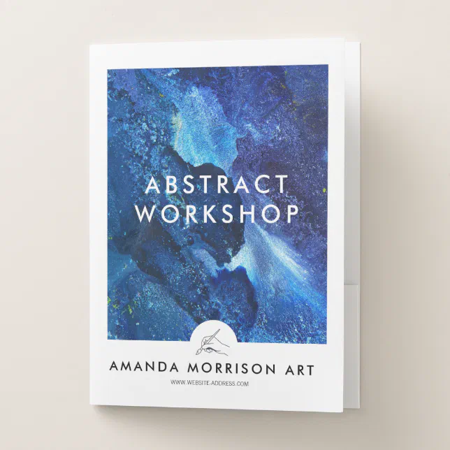 Modern Artist Painter Hand Logo Pocket Folder | Zazzle