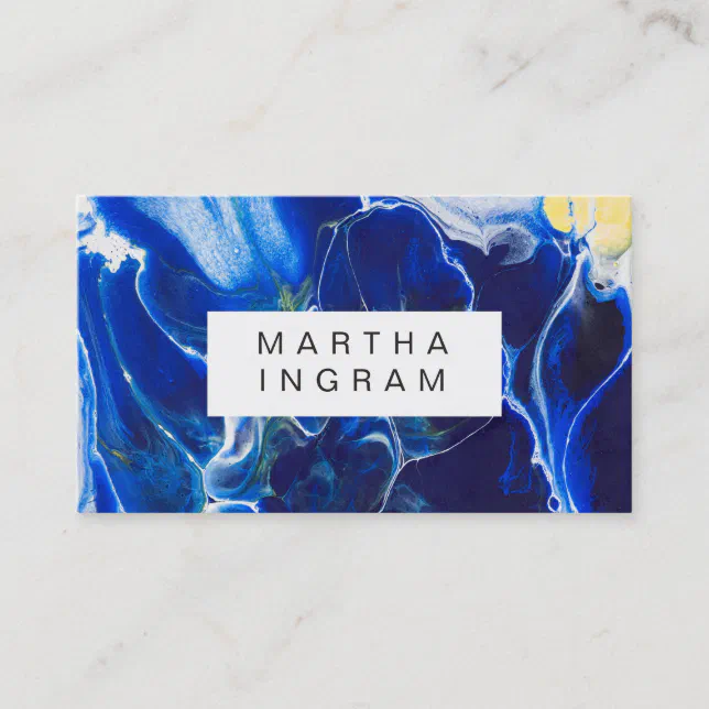 Modern Artistic Creative Design Blue Abstract Business Card | Zazzle