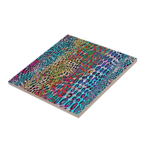 Modern Artistic Fall Toned Snake Skin Pattern Ceramic Tile | Zazzle