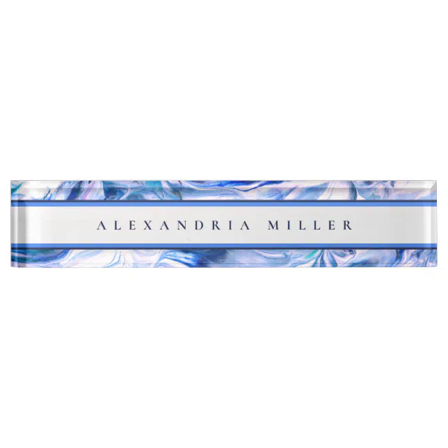 Modern Artistic Wave Design | Simple Custom Name Desk Name Plate | Zazzle