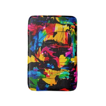 Modern Artsy Colorful Bath Mat | Zazzle