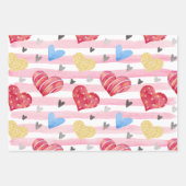 Modern Arty Hearty Wrapping Paper Sheets | Zazzle