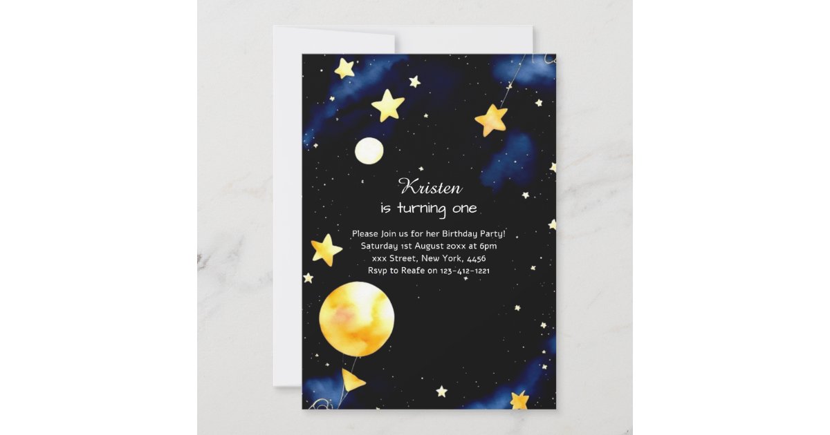 Modern Astro Adventure Birthday Invitation | Zazzle