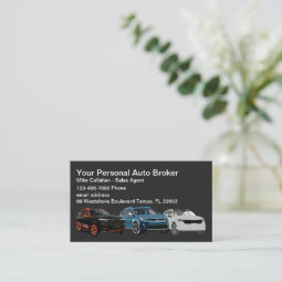 Modern Auto Broker Business Card Template | Zazzle