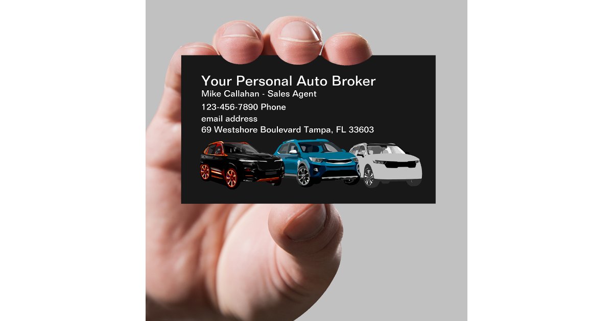 Modern Auto Broker Business Card Template | Zazzle
