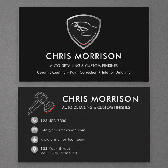 Modern Auto Detailing and Ceramic Coating Business Card | Zazzle