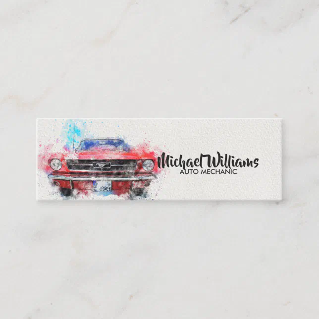 Modern Auto Garage Business Card Mini | Zazzle