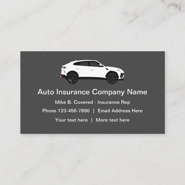 Modern Auto Insurance Rep Business Card | Zazzle