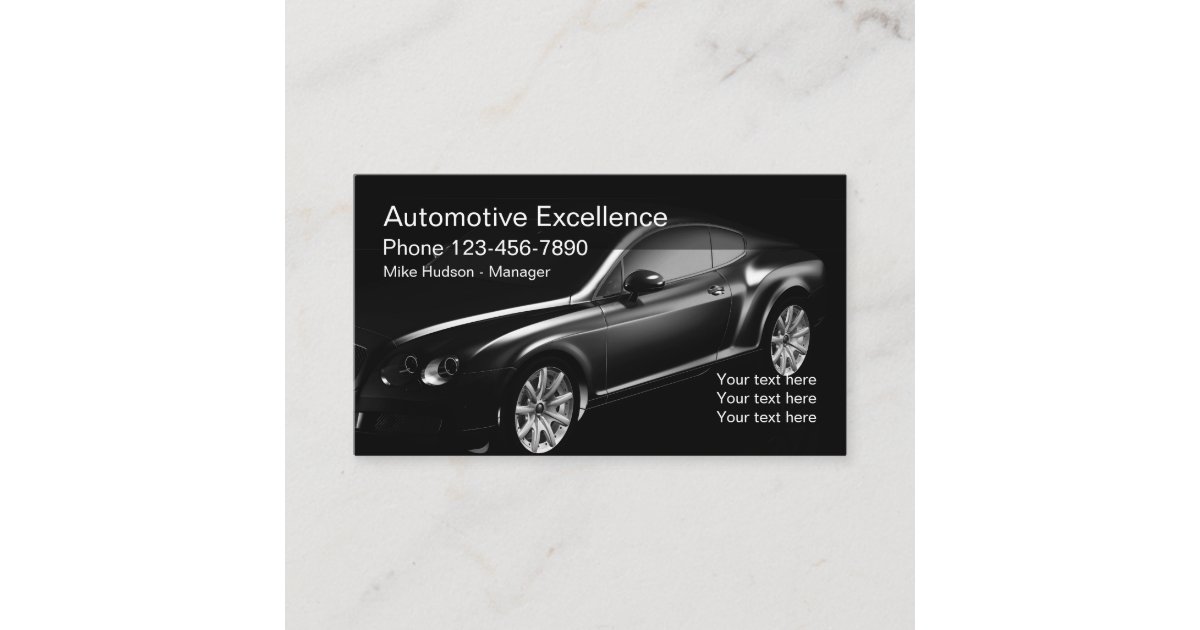 Modern Automotive Business Design Business Card | Zazzle