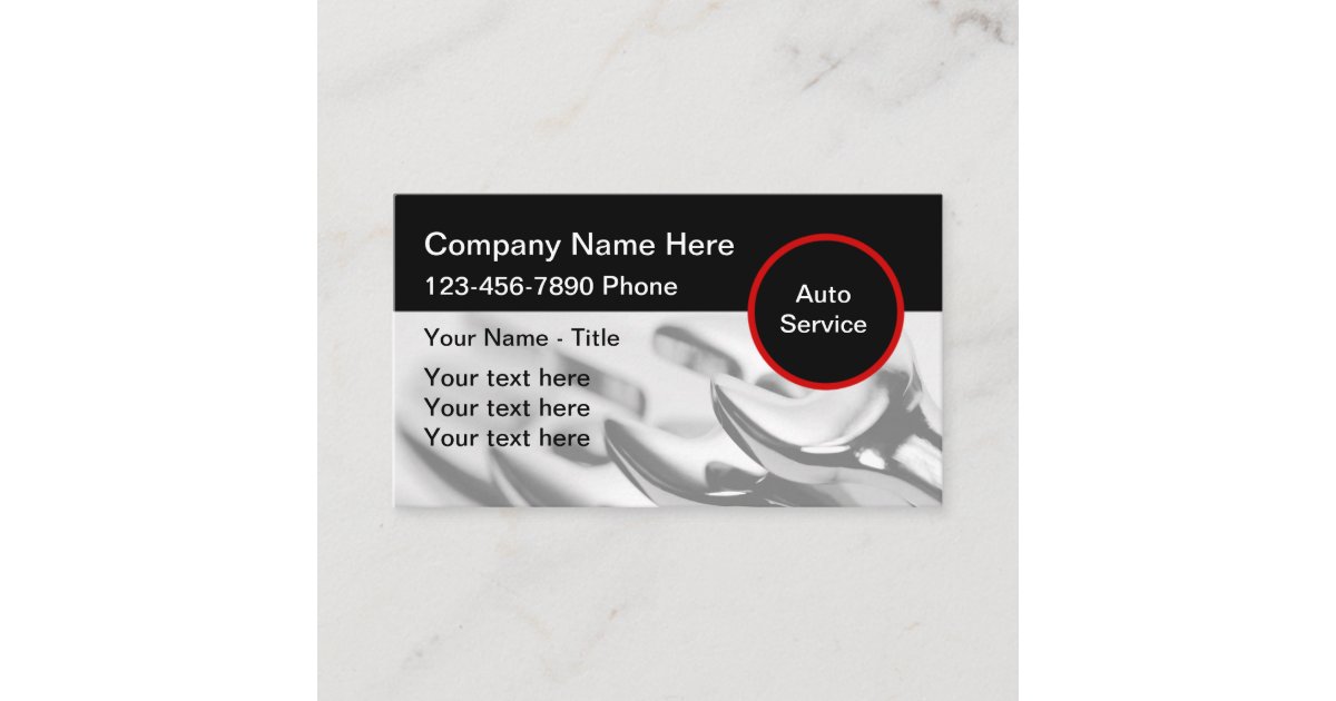 Modern Automotive Business Services Business Card | Zazzle.com