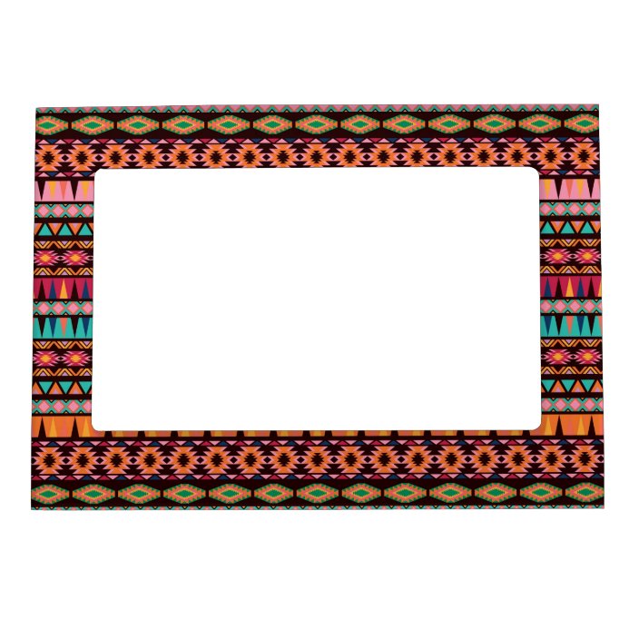 Modern Aztec Pattern Magnetic Picture Frame | Zazzle.com