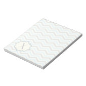 Modern baby blue, grey, ivory chevron pattern notepad | Zazzle