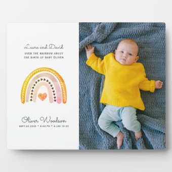 Modern Baby Boy Photo Blue Keepsake Plaque | Zazzle