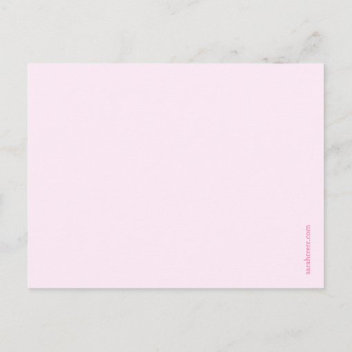 Modern baby girl pink photo announcement postcard | Zazzle
