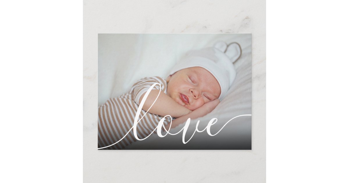 Modern Baby Photo Birth Announcement Postcard | Zazzle