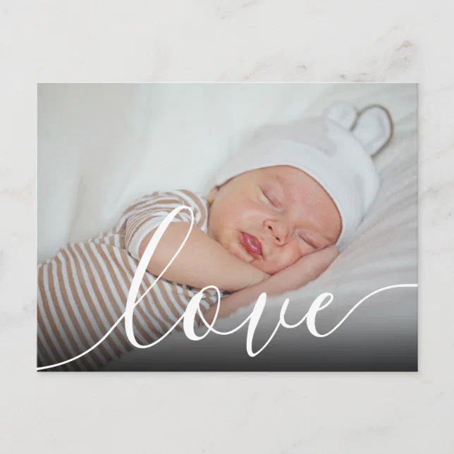 Modern Baby Photo Birth Announcement Postcard | Zazzle