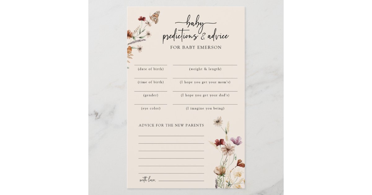 Modern Baby Shower Advice Game | Zazzle