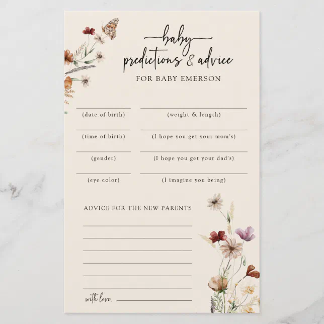 Modern Baby Shower Advice Game | Zazzle