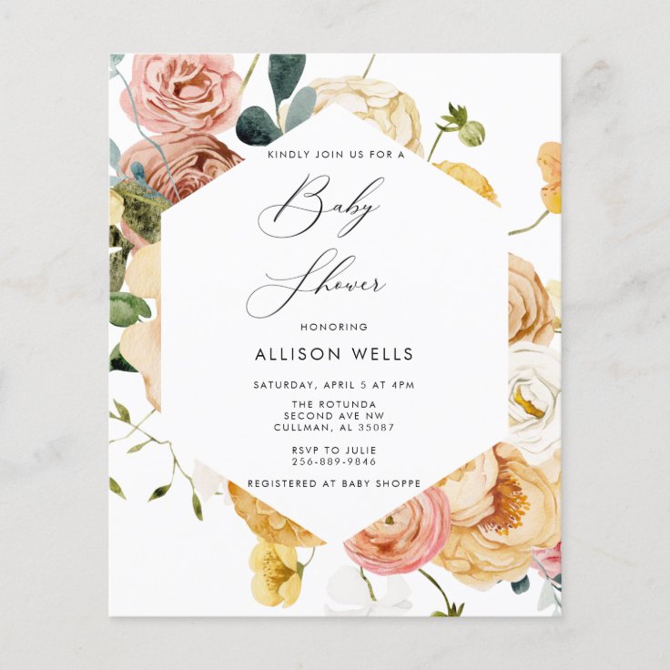Modern Baby Shower Invitation | Sutton Flyer | Zazzle