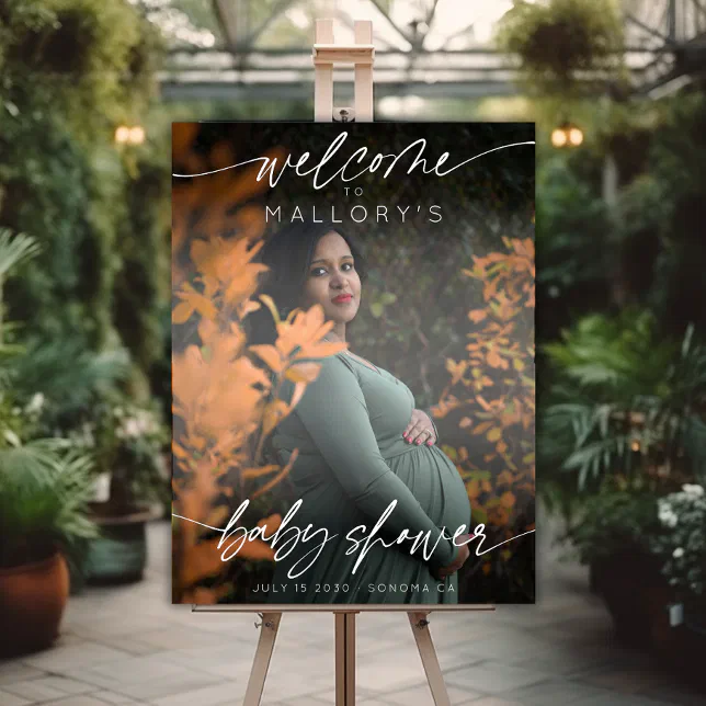 Modern Baby Shower Photo Welcome Foam Board | Zazzle