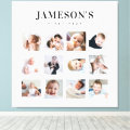 Modern Baby's First Year Keepsake Photo Calendar Canvas Print | Zazzle