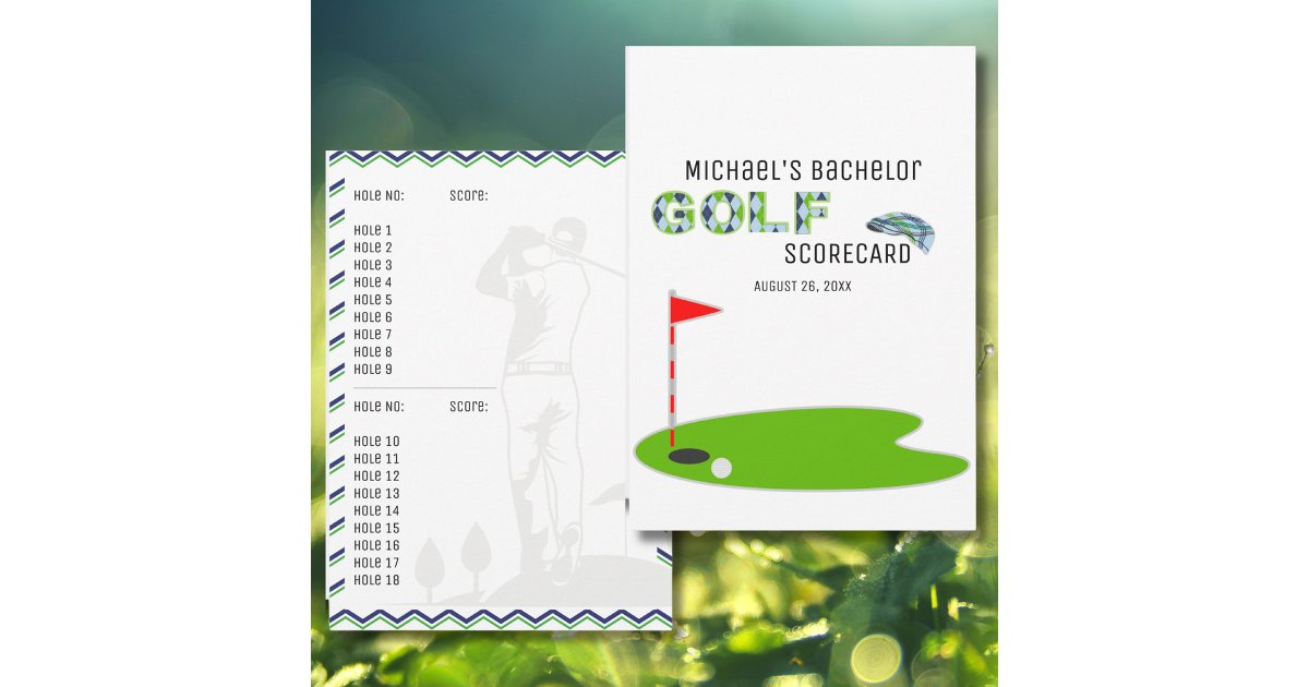 Modern Bachelor Party Golf Scorecard Card | Zazzle