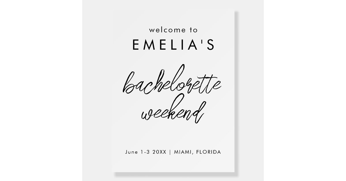 Modern Bachelorette Weekend Party Welcome Sign | Zazzle