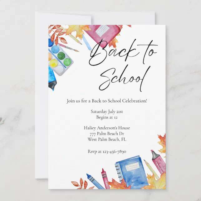 Modern Back To School Celebration Invitation | Zazzle