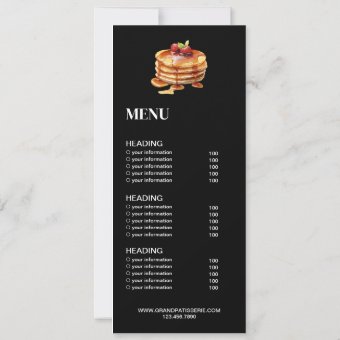 Modern Bakery Cafe Menu & Price List Card | Zazzle