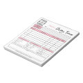 Modern Bakery Cafe Pink Order Form Notepad | Zazzle