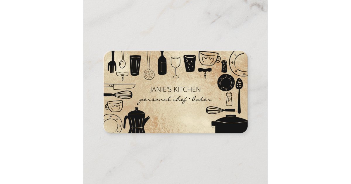 Modern Baking & Cooking Utensils Business Card | Zazzle