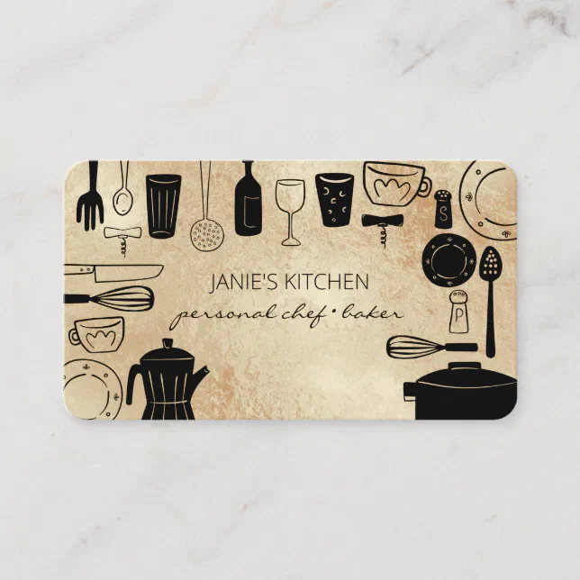 Modern Baking & Cooking Utensils Business Card | Zazzle