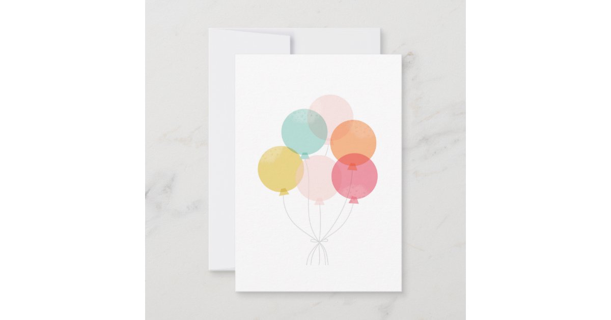 Modern ballon bunch birthday party invitation | Zazzle