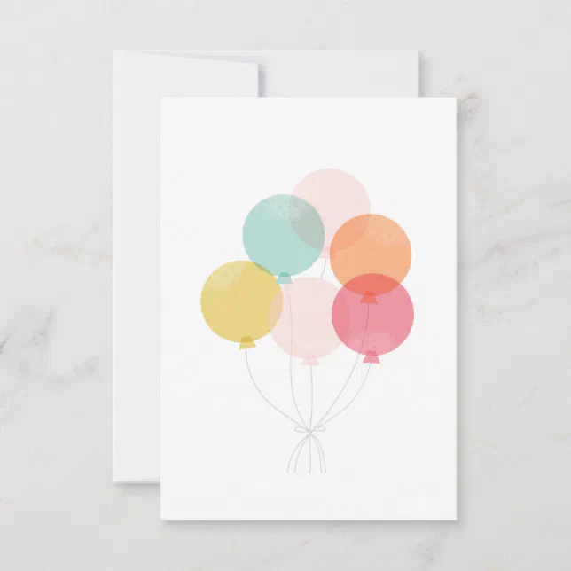 Modern ballon bunch birthday party invitation | Zazzle