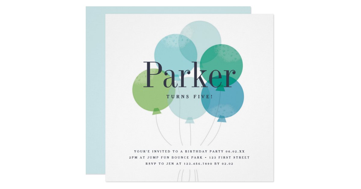 Modern ballon bunch birthday party invitation | Zazzle.com