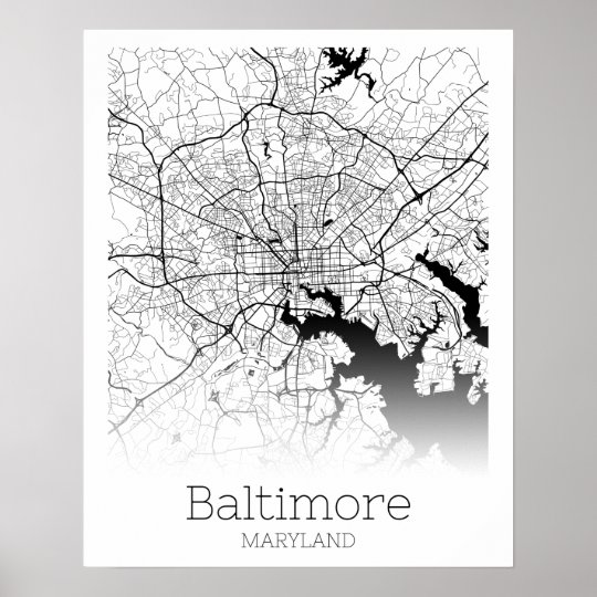 Modern Baltimore City Map Poster | Zazzle.com