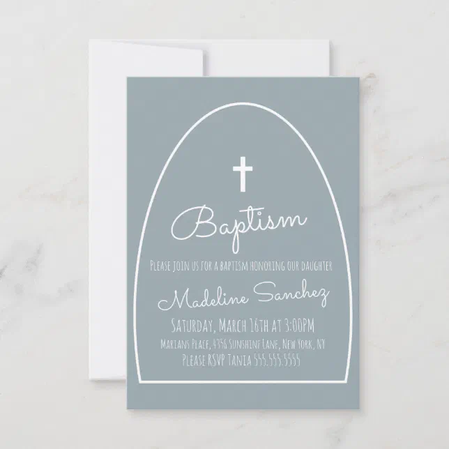 Modern Baptism Arch Baby Dedication Invitation | Zazzle