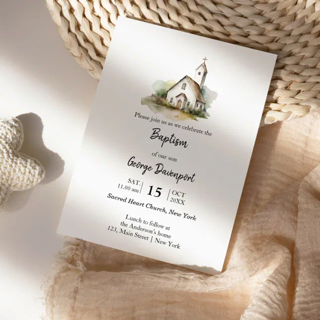 Modern Baptism Religious event Invitation | Zazzle