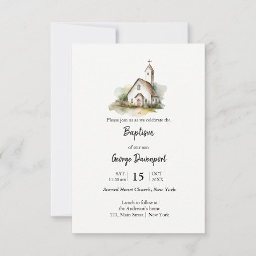 Modern Baptism Religious event Invitation | Zazzle