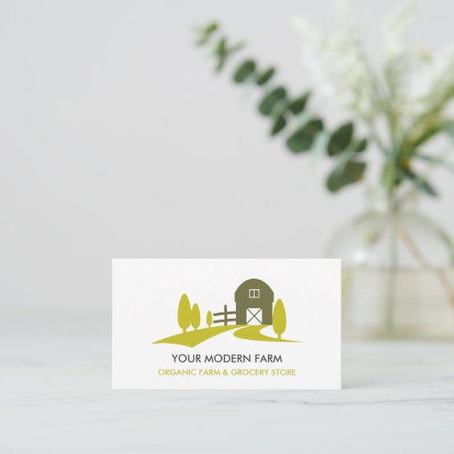 MODERN BARN EDITABLE COLOR FARMING BUSINESS CARD | Zazzle
