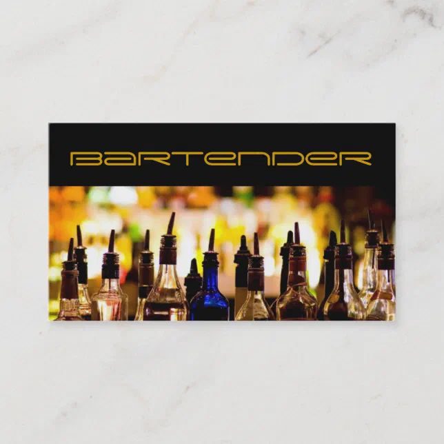 Modern Bartender Business Card | Zazzle