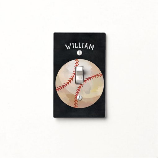 Modern Baseball Sports Ball Team Nursery Kids Room Light Switch Cover ...
