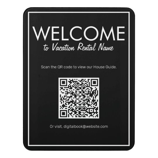 Modern Basic Black Digital QR Code Welcome Sign | Zazzle.com