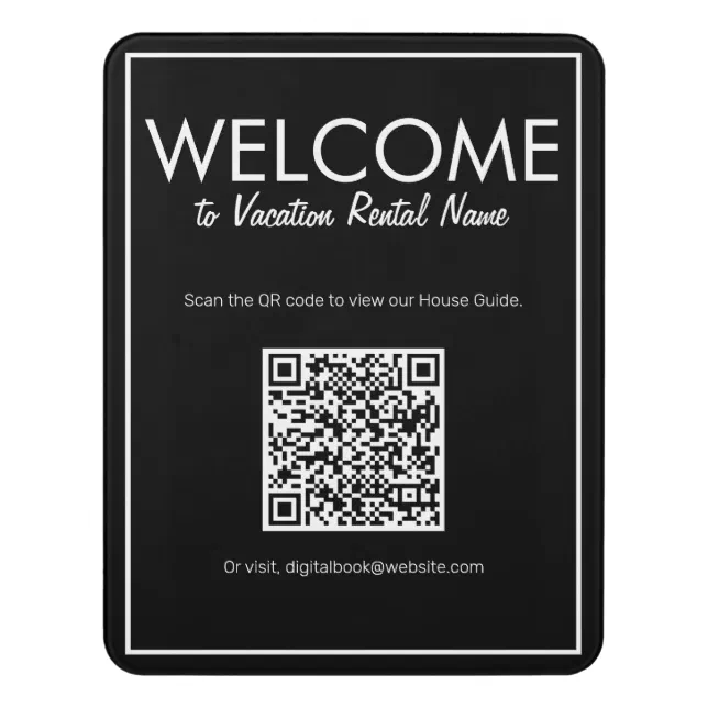 Modern Basic Black Digital QR Code Welcome Sign | Zazzle