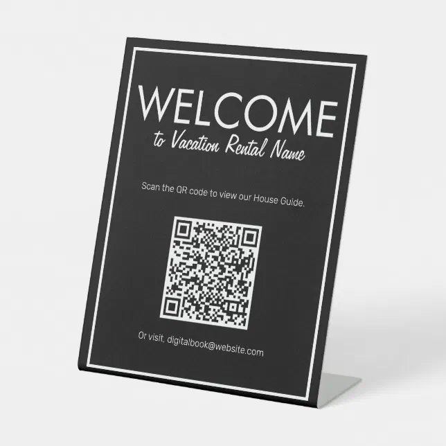 Modern Basic Black Digital QR Code Welcome Sign | Zazzle