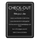 Modern Basic Black Guest Check Out Sign | Zazzle
