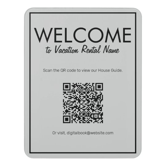 Modern Basic Gray Digital QR Code Welcome Sign | Zazzle.com