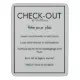 Modern Basic Gray Guest Check Out Sign | Zazzle