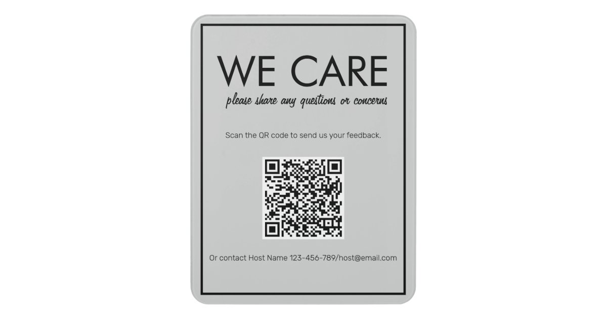Modern Basic Gray QR Code Feedback Sign | Zazzle