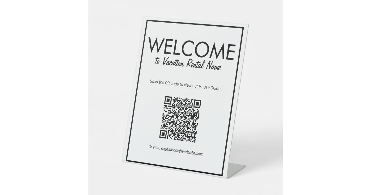 Modern Basic White Digital QR Code Welcome Sign | Zazzle